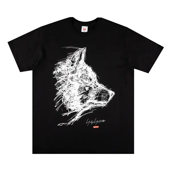 Supreme X Yohji Yamamoto Scribble Wolf Tee - Black
