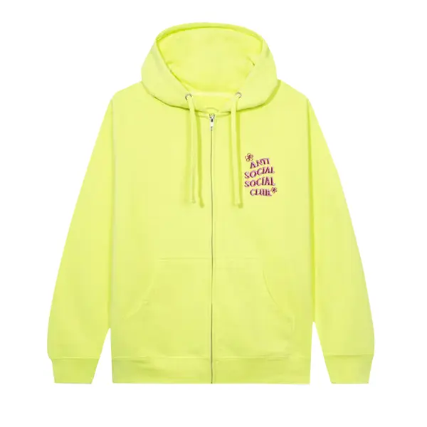 ANTI SOCIAL SOCIAL CLUB Coral Crush Zip Up Hoodie - Yellow