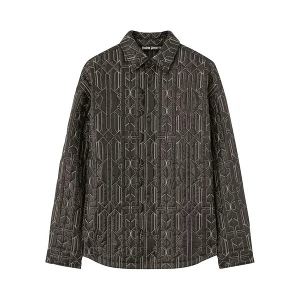 Palm Angels All Monogram Quilted Dover Jacket - Grey