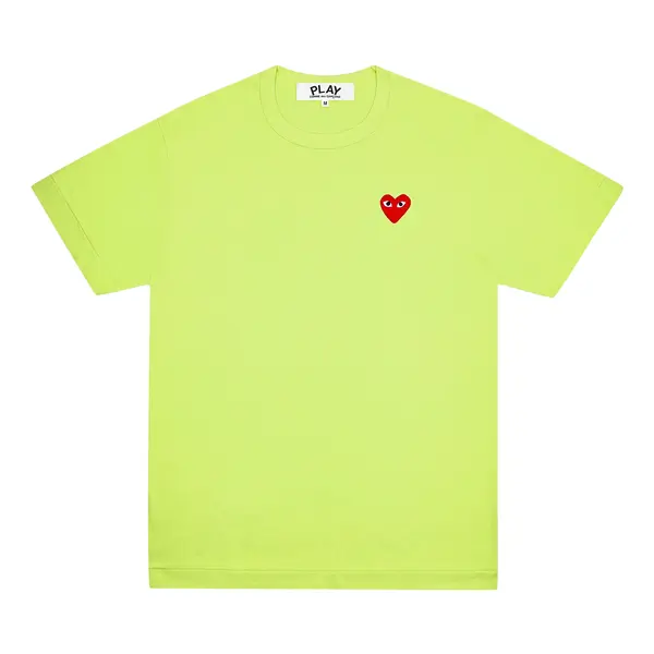 Play Comme Des Garcon Pastelle Red Emblem T-shirt - Green