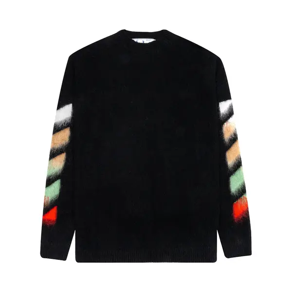 Off-White Brushed Wool Sweater - Black