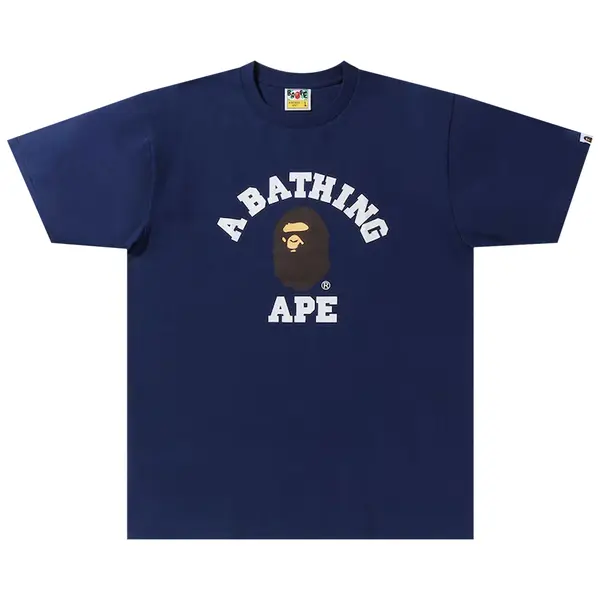 A BATHING APE Online Exclusive College Tee 'navy' 2022 - Blue