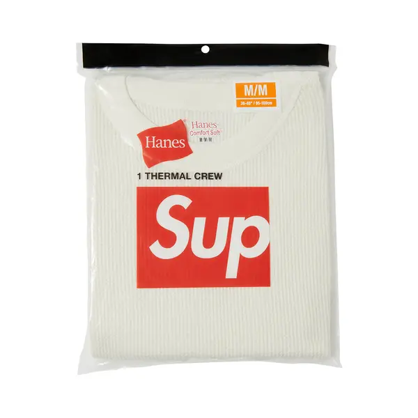 Supreme X Hanes Thermal Crew Shirt - Cream