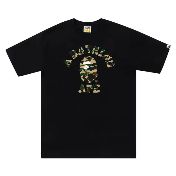 A BATHING APE 1st Camo College Tee /yellow - Black