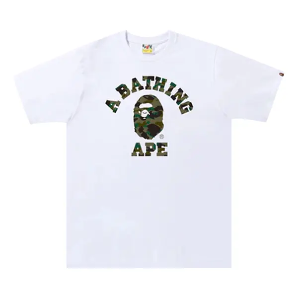 A BATHING APE 1st Camo College Tee - White