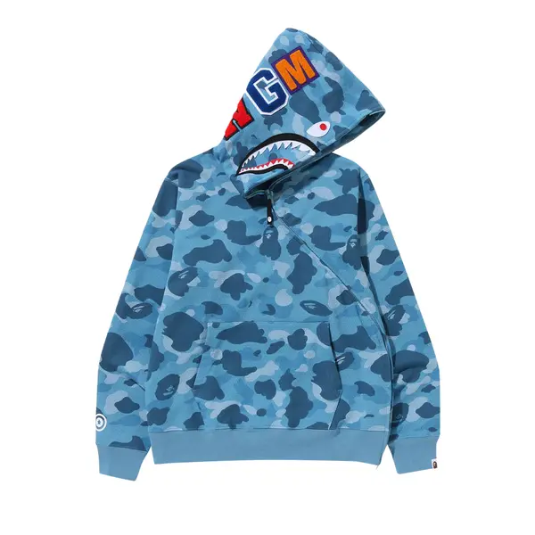 A BATHING APE Honeycomb Camo Shark Full Zip Hoodie - Blue