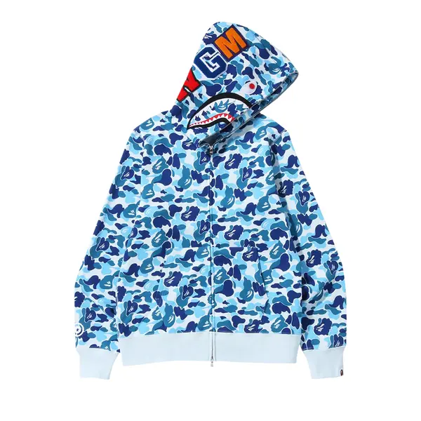 A BATHING APE Abc Camo Shark Full Zip Hoodie - Blue