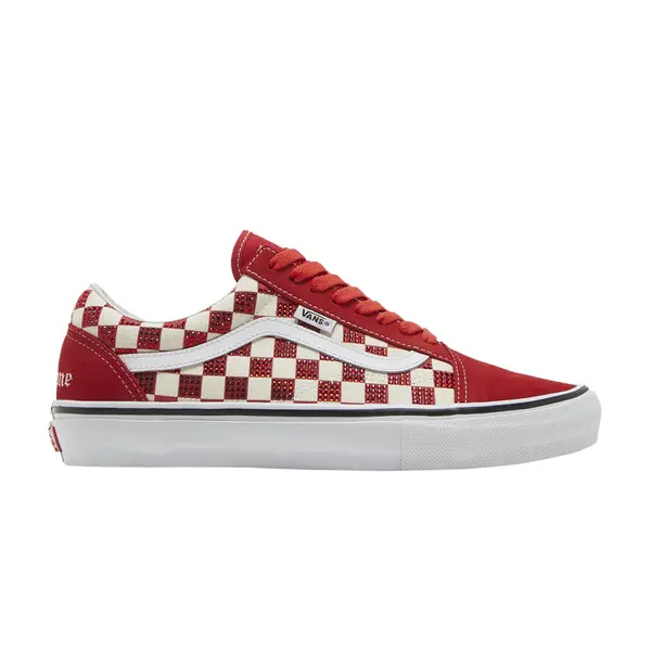 VANS Supreme X Swarovski X Skate Old Skool Sneakers - Red
