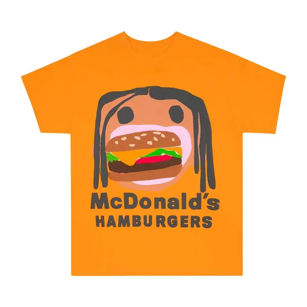 TRAVIS SCOTT X Cactus Plant Flea Market Burger Mouth T-shirt 'gold - Yellow