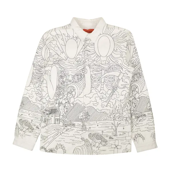 WHO DECIDES WAR Cloud Duality Button Up Shirt