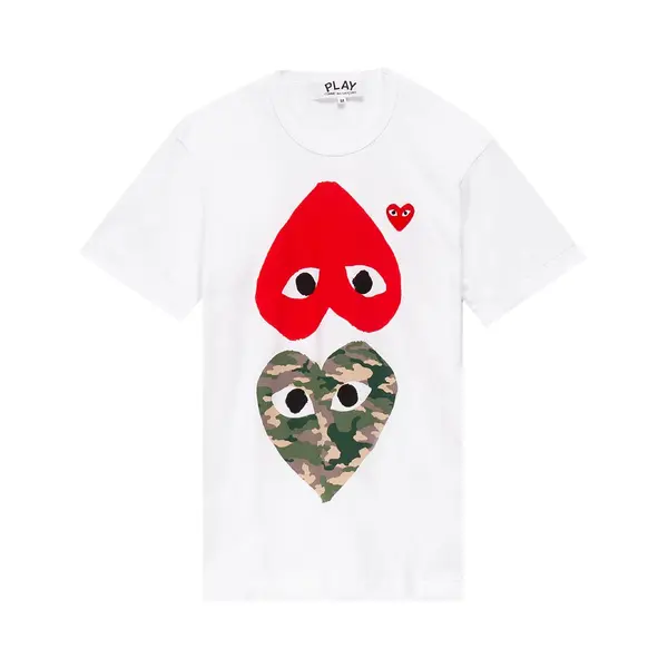 Play Comme Des Garcon Double Heart Tee