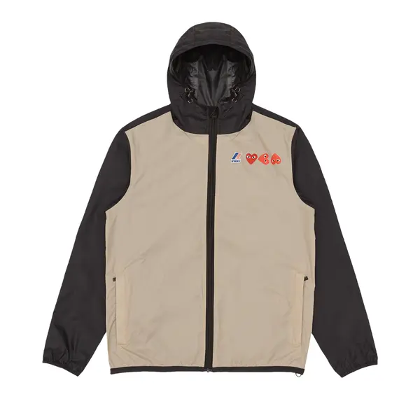 Play Comme Des Garcon X K-way Full Zip Hoodie - Tan