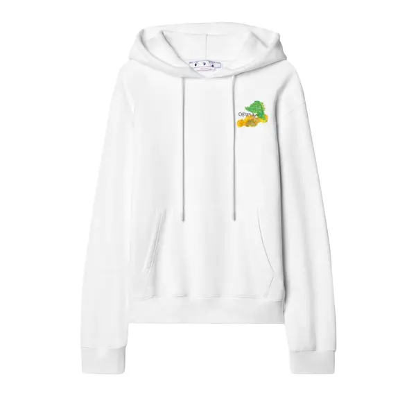 Off-White Brush Arrows Logo Hoodie - White