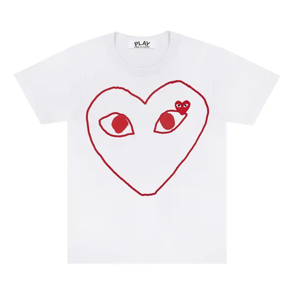 Play Comme Des Garcon Outline Heart T-shirt - White