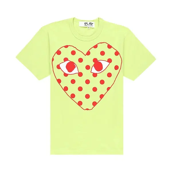 Play Comme Des Garcon Big Dot Heart T-shirt - Green
