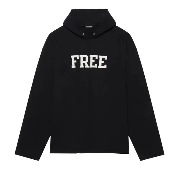 Balenciaga Embroidered Hoodie - Black