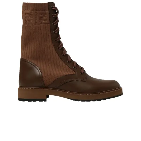 Fendi Ff Rockoko Biker Boots - Brown