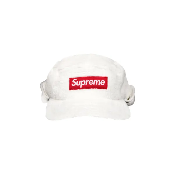 Supreme Deep Pile Earflap Camp Cap - White