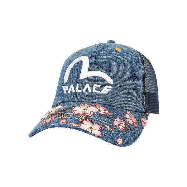 PALACE X Evisu Denim Trucker Hat - Blue