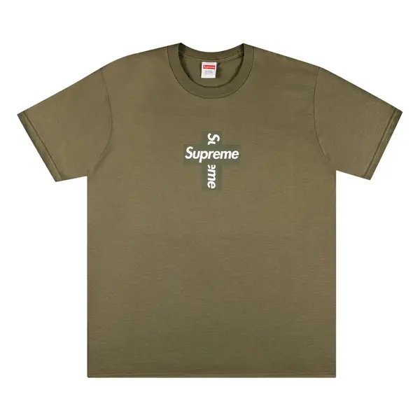 Supreme Cross Box Logo Tee 'light Olive - Green