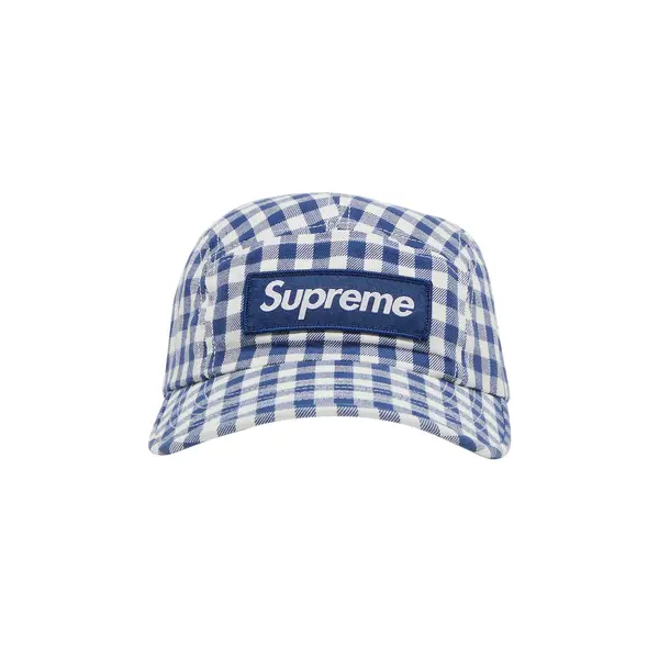 Supreme Gingham Camp Cap - Blue