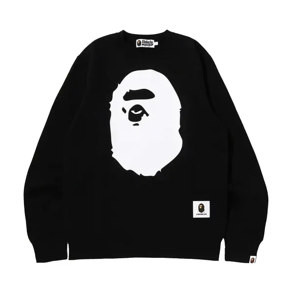 A BATHING APE Ape Head Crewneck - Black