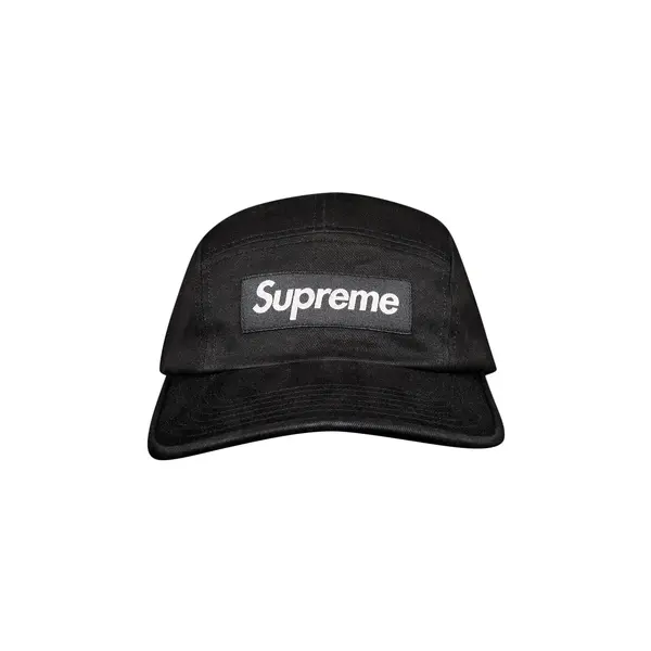 Supreme Washed Chino Twill Camp Cap - Black