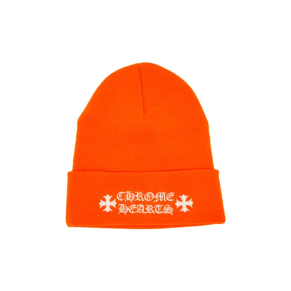 Chrome Hearts Vertical Logo Beanie - Orange