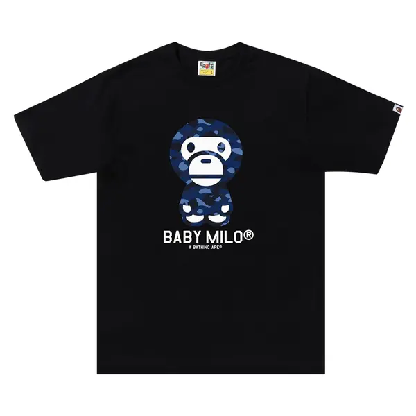 A BATHING APE Color Camo Baby Milo Tee /navy - Black