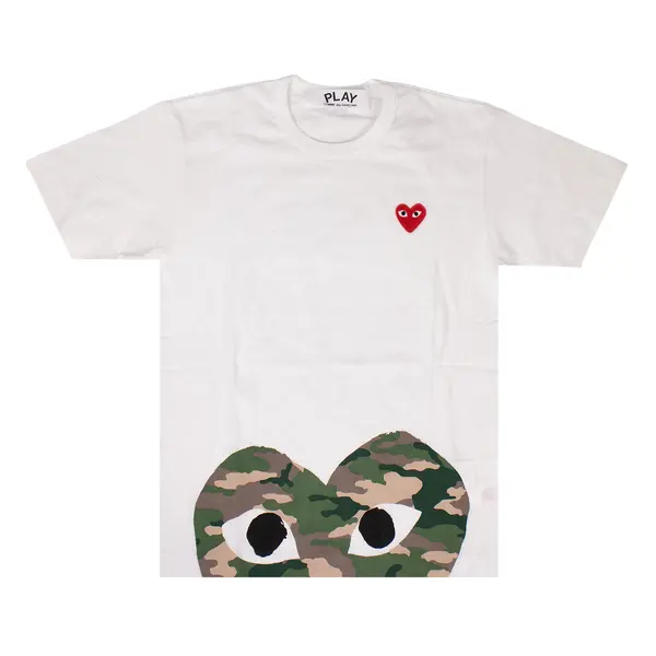Play Comme Des Garcon Camo Heart T-shirt - White