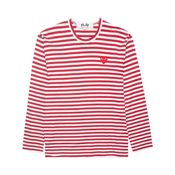 Play Comme Des Garcon Striped Long-sleeve T-shirt - Red