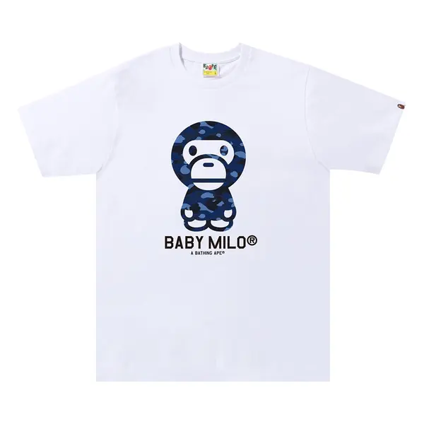 A BATHING APE Color Camo Baby Milo Tee - White