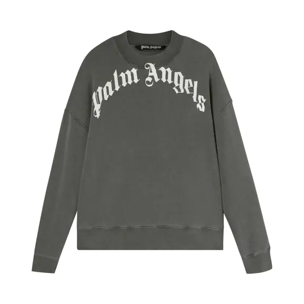 Palm Angels Gd Curved Logo Crew - Black