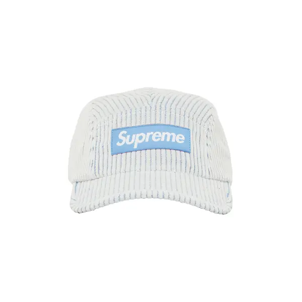 Supreme 2-tone Corduroy Camp Cap - White