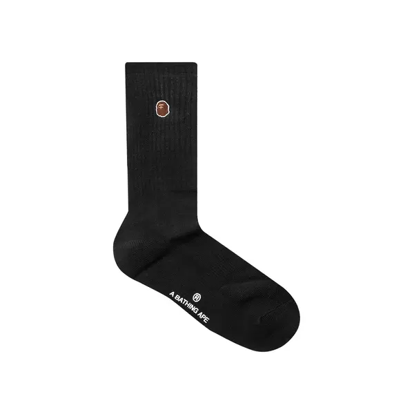A BATHING APE Ape Head One Point Socks - Black