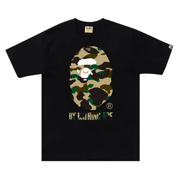 A BATHING APE 1st Camo Side Big Ape Head Tee /yellow - Black