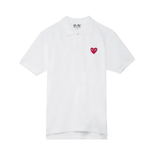 Play Comme Des Garcon Heart Polo - White