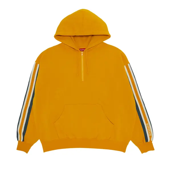 Supreme Half Zip Hooded Sweatshirt - Gold