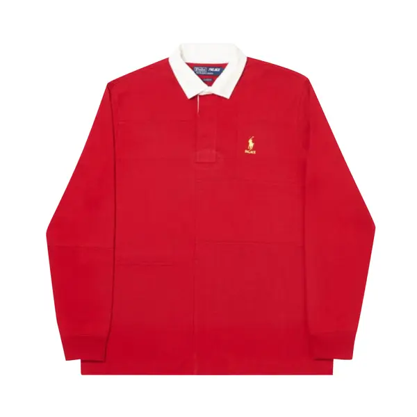Palace X Ralph Lauren Pieced Rugby Polo 'Park Avenue - Red