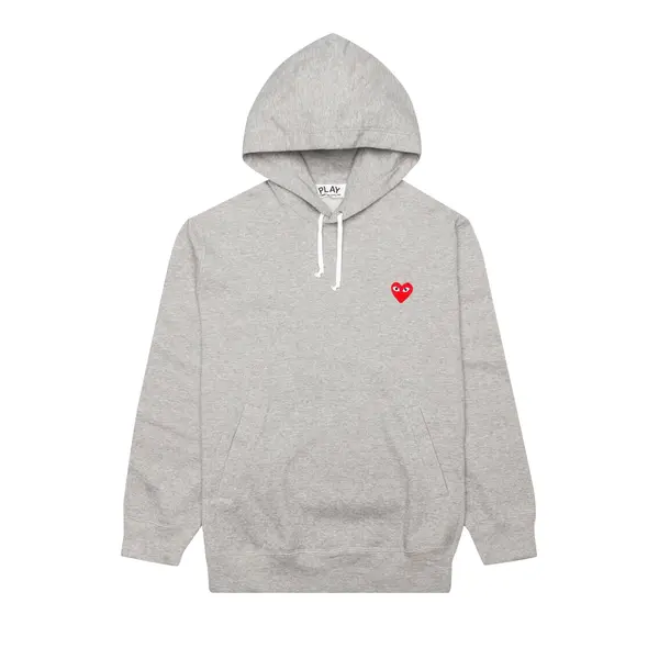 Play Comme Des Garcon Embroidered Hoodie - Grey