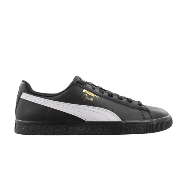 PUMA Clyde Core Leather Foil Sneakers - Black