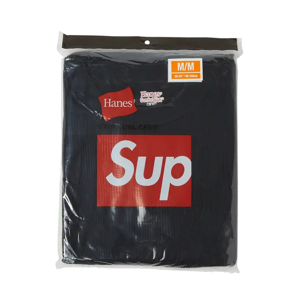 Supreme X Hanes Thermal Crew - Black