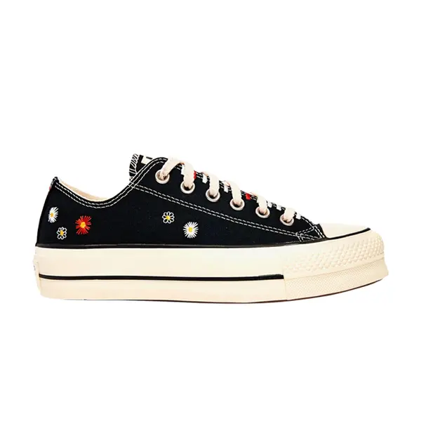CONVERSE Chuck Taylor All Star Lift Low Daisy Embroidery - Black