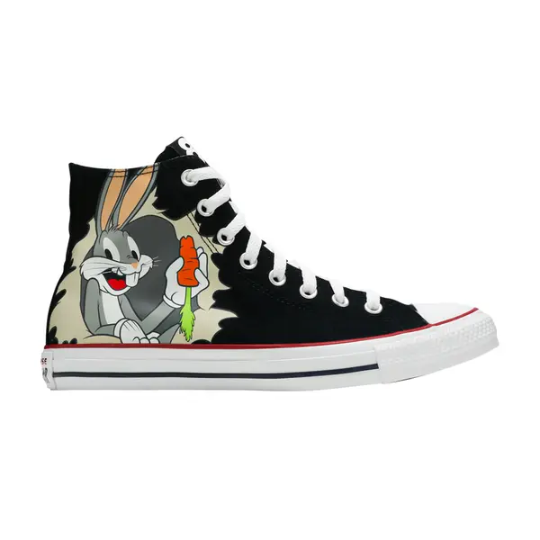 CONVERSE Looney Tunes Chuck Taylor All Star High '80th Anniversary Bugs Bunny's Mischief' Sneaker - Black
