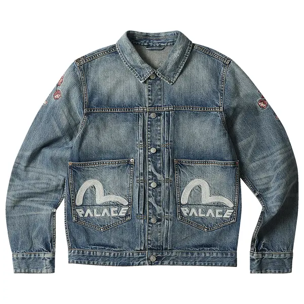 PALACE X Evisu Type One Denim Jacket - Blue