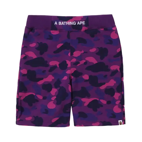 A BATHING APE Color Camo Sweatshorts - Purple