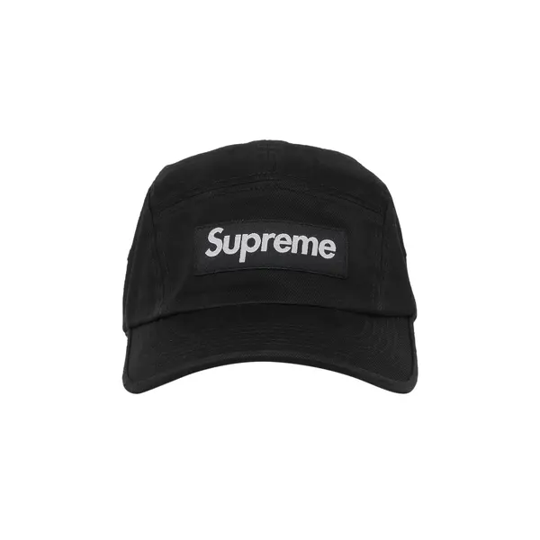 Supreme Washed Chino Twill Camp Cap - Black