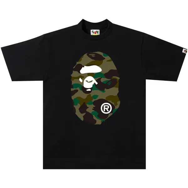 A BATHING APE 1st Camo Big Ape Head Tee /green - Black