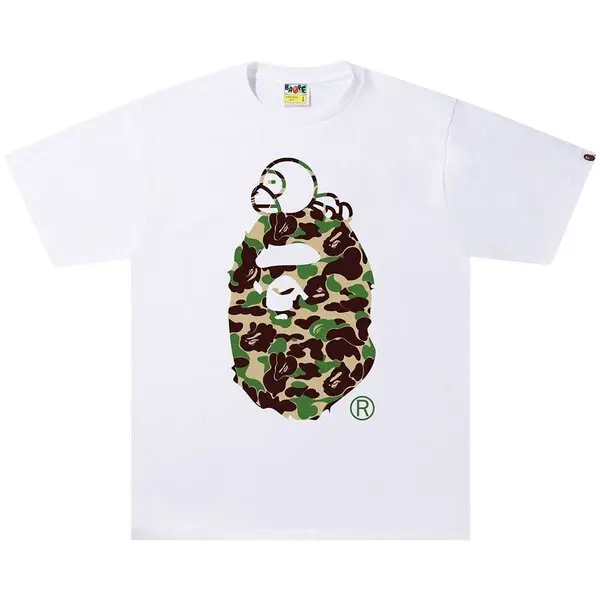 A BATHING APE Abc Camo Milo On Big Ape Tee - White