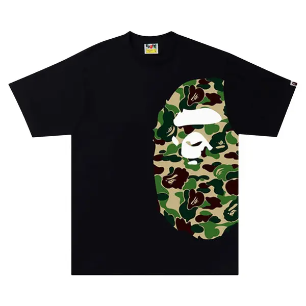 A BATHING APE Abc Camo Side Big Ape Head Tee /green - Black